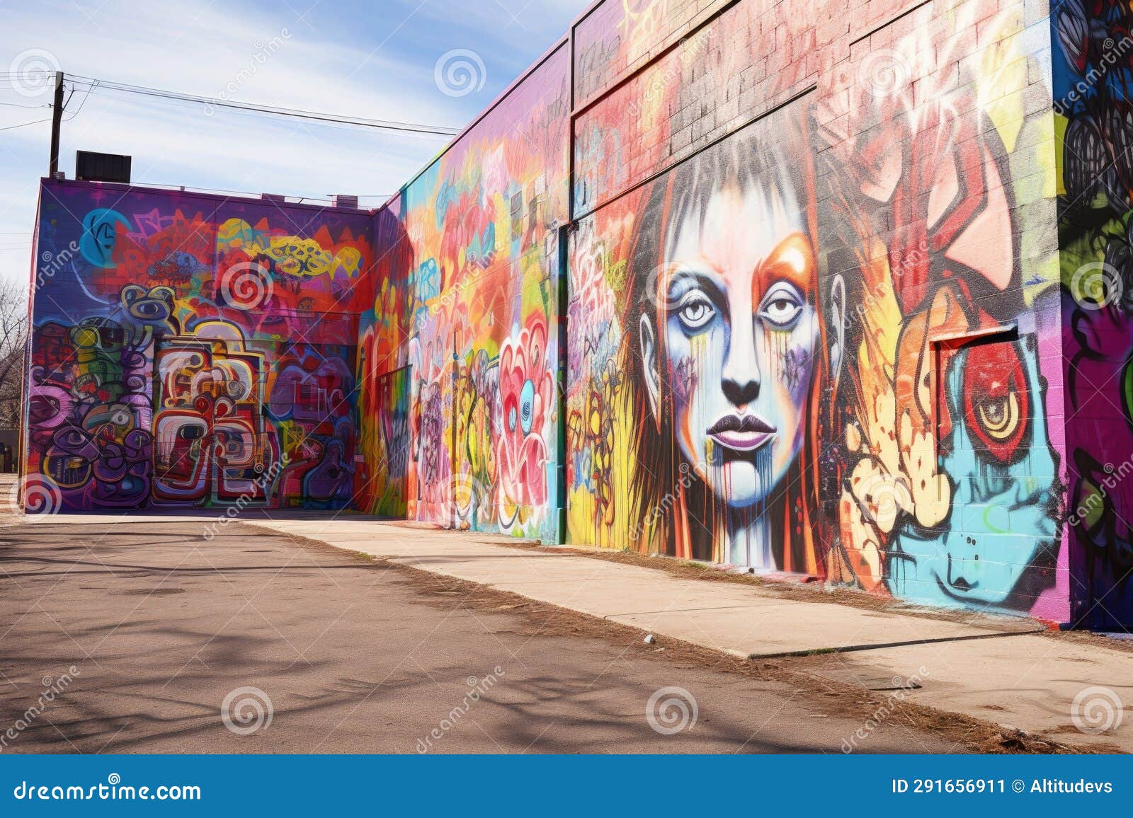A Colorful Wall Covered in Graffiti Art Stock Image - Image of vibrant ...