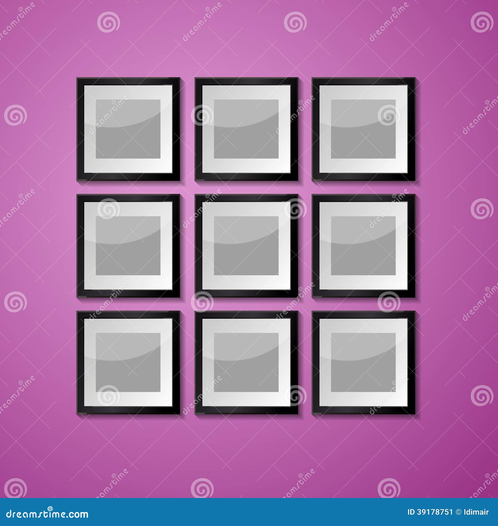 Colorful Wall with Empty Picture Frame Stock Vector - Illustration of ...