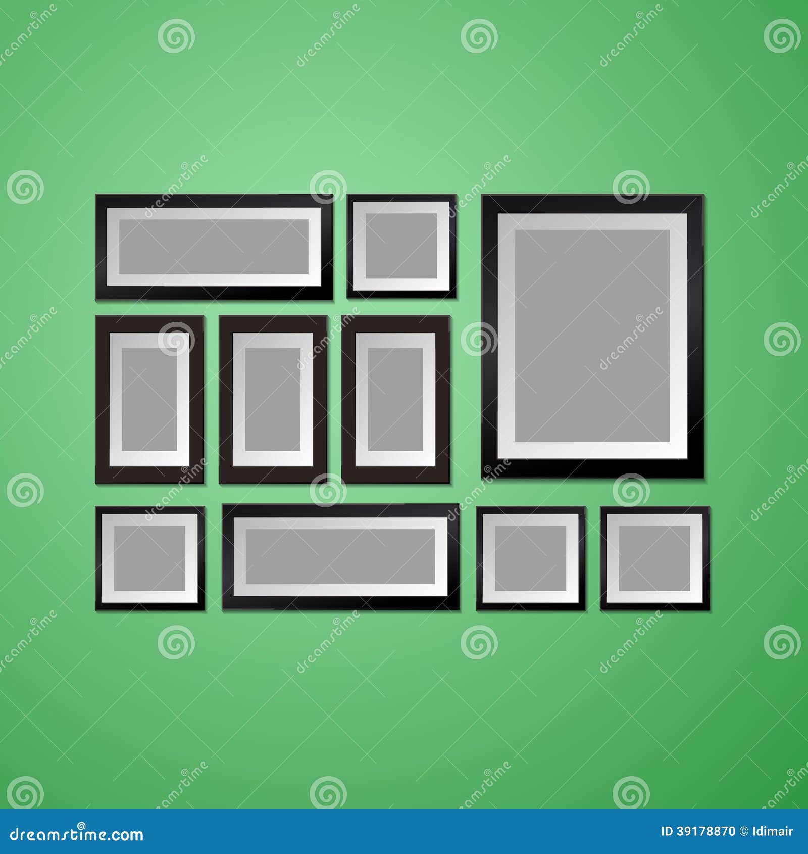 Colorful Wall with Empty Picture Frame Stock Vector - Illustration of ...