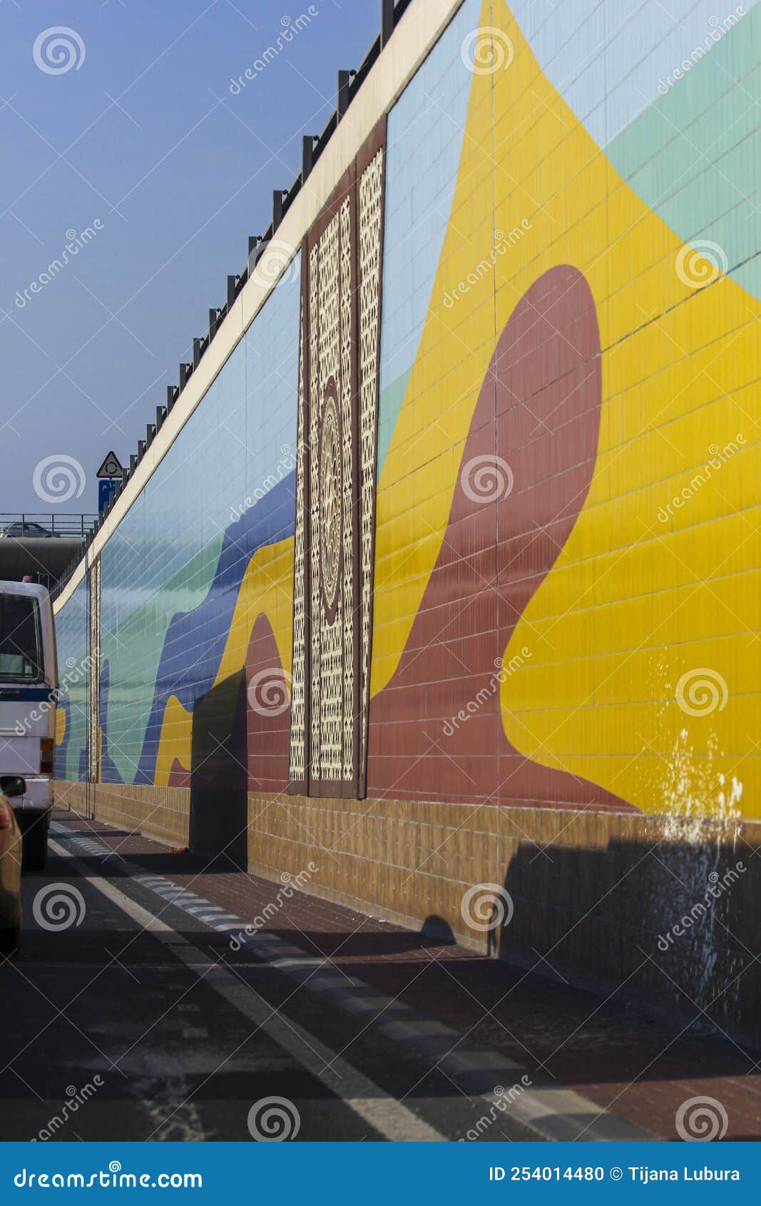 Colorful Wall Next To the Highway in Doha, Qatar Editorial Image ...