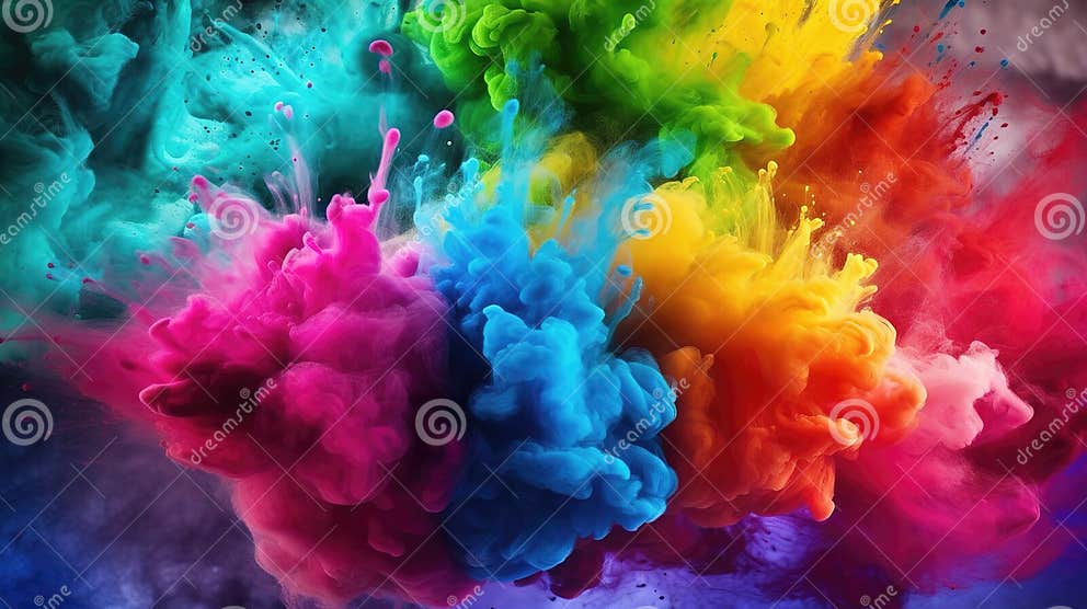 Colorful Wallpaper Artwork of Colors Explosion, Ai Generated Image ...