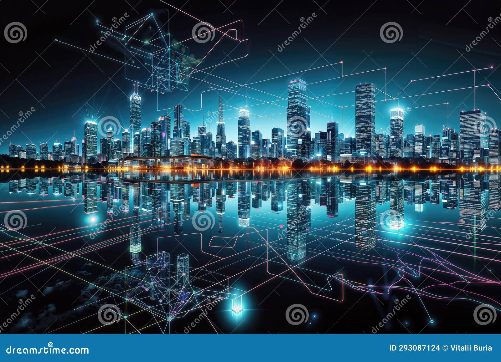 A Colorful Wallpaper of Energy Transmission Technology, Generative Ai ...