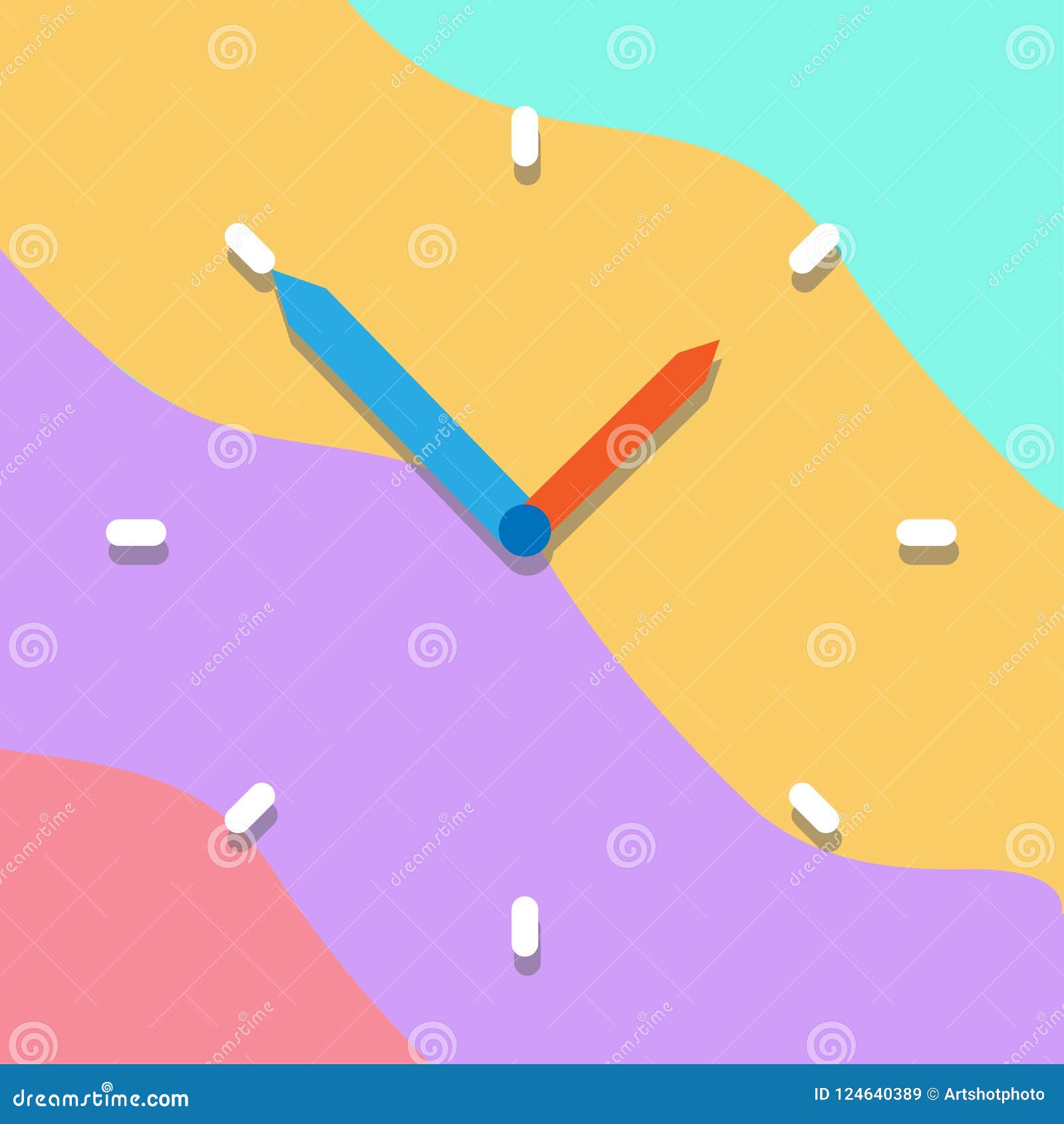 Colorful Watch without Numbers Stock Illustration - Illustration of ...