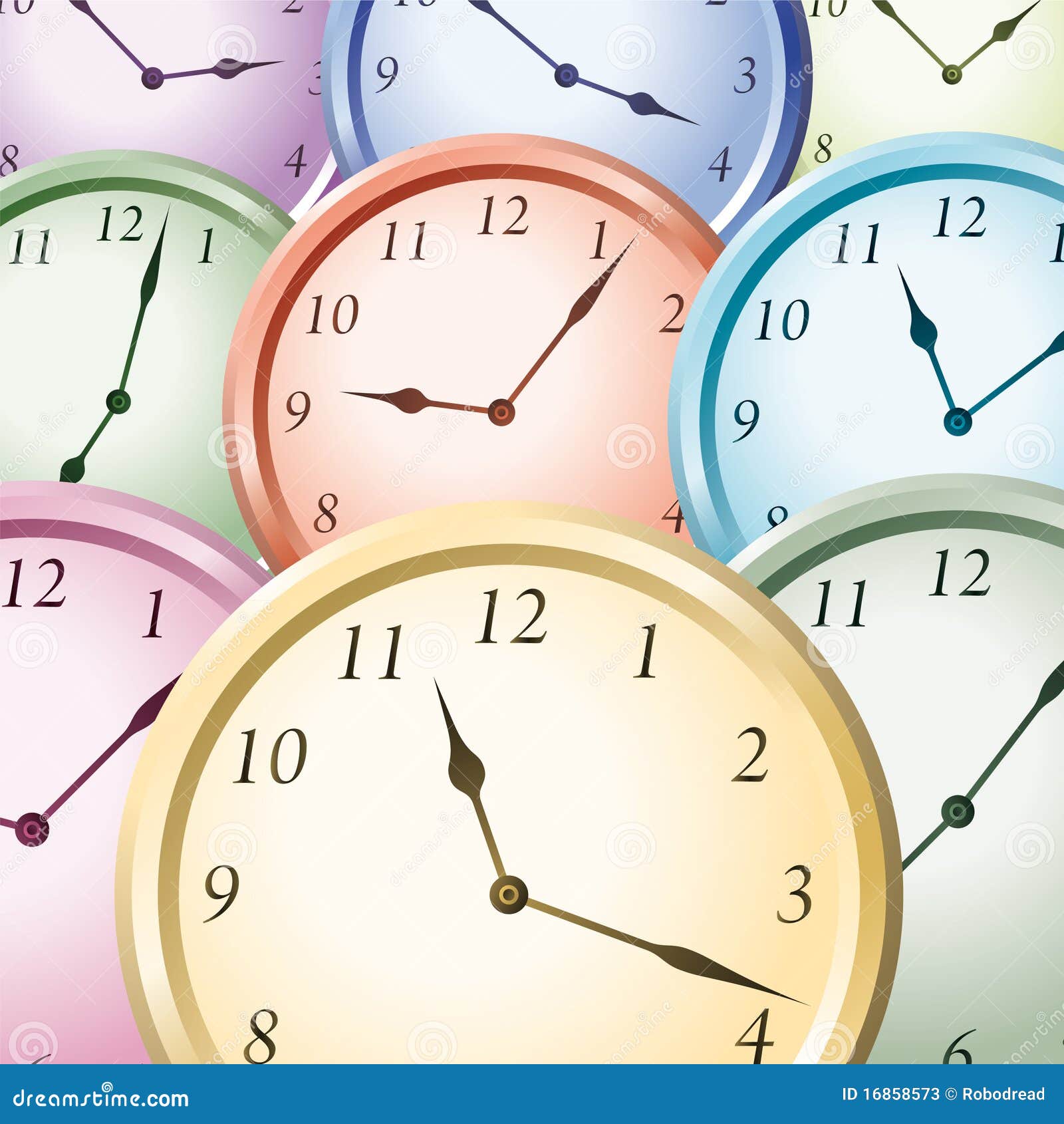 Colorful watches stock vector. Illustration of second - 16858573