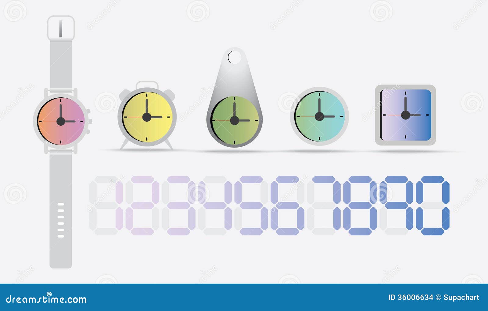 Three Colorful Watches Stock Illustrations – 9 Three Colorful Watches ...