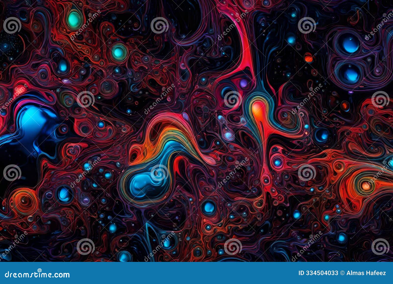 Colorful Water Bubbles Floating in a Dark, Glowing Liquid Background ...