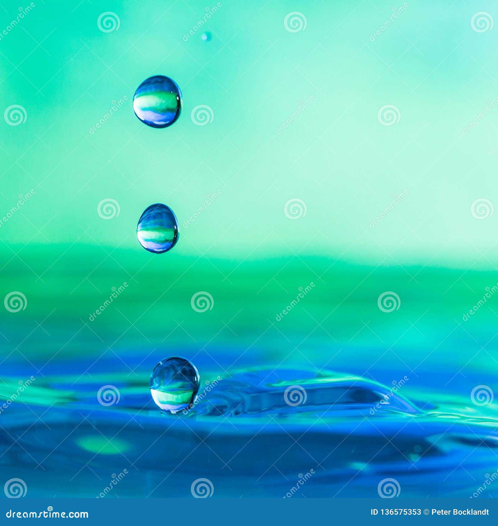 Water Drop Impacting a Body of Water Stock Image - Image of cold, clear ...