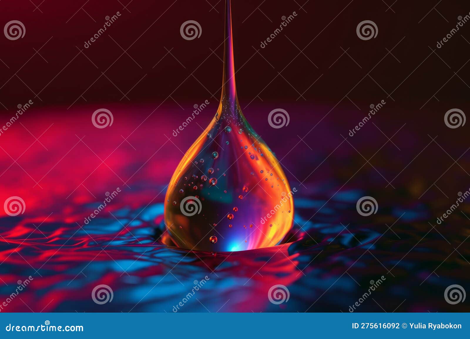 Colorful Water Drop. Generate Ai Stock Illustration - Illustration of ...