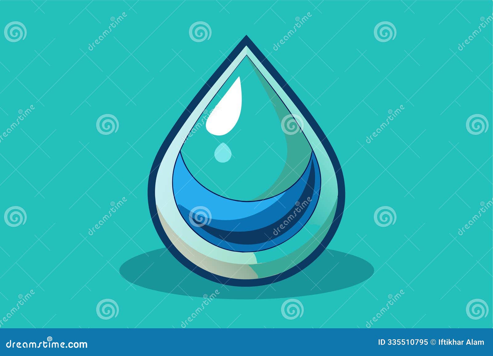 A Colorful Water Drop Shape Designed for Easy Customization on a Bright ...