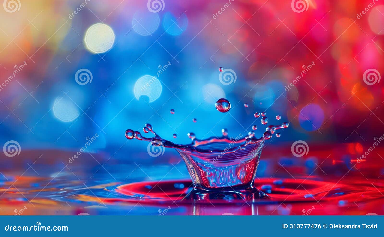 Colorful Water Drop, Splash of Drop of Water, Bright Rainbow Colors ...