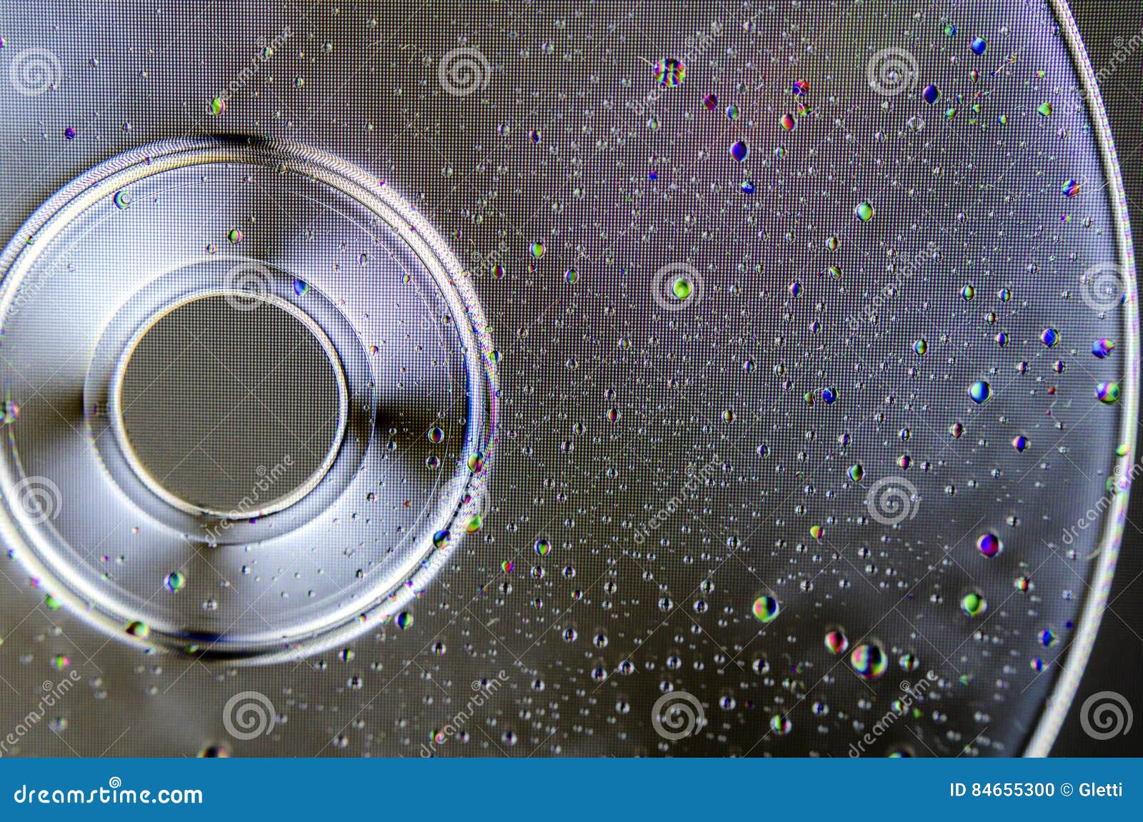 Colorful Water Drops on Polarized CD or DVD Stock Photo - Image of ...