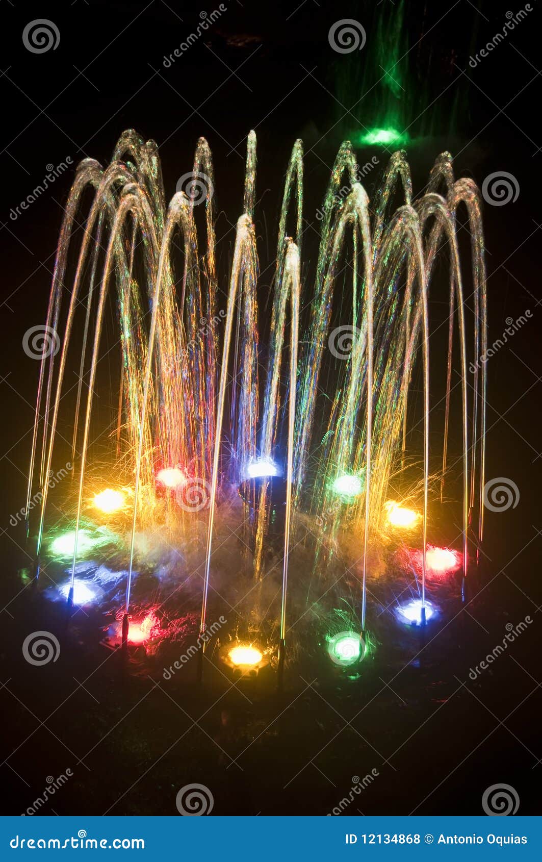 Colorful Water Fountain stock photo. Image of artificial - 12134868