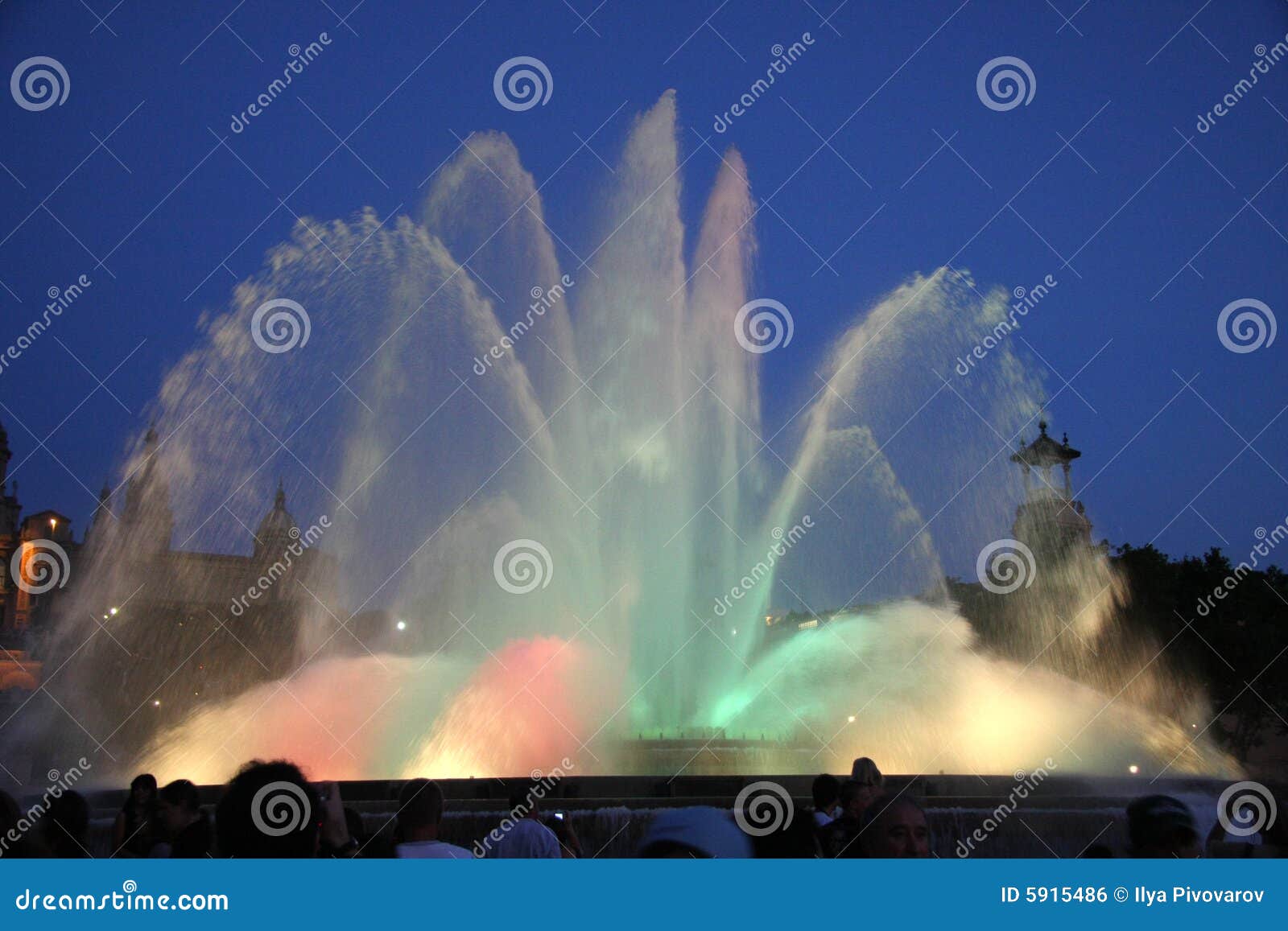 Colorful water fountain stock photo. Image of nighttime - 5915486