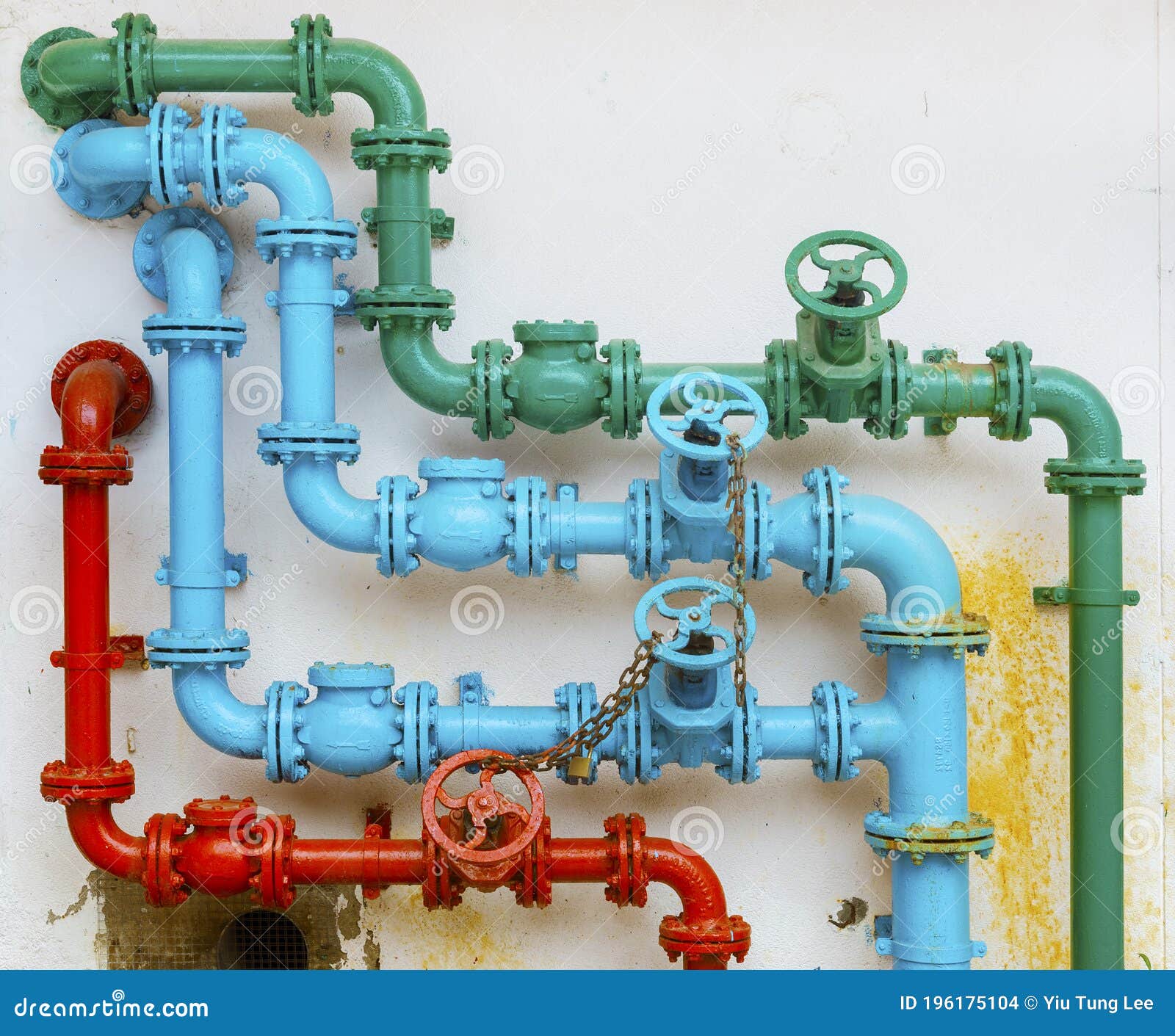 Colorful water pipe stock photo. Image of blue, supply - 196175104