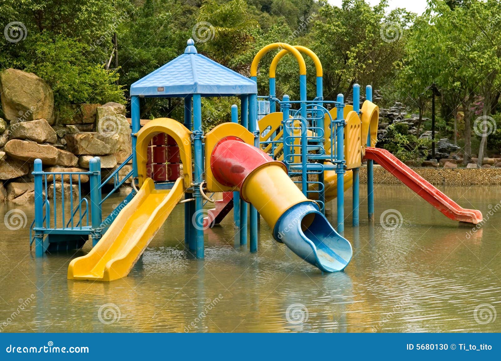 Colorful water playground stock photo. Image of colorful - 5680130