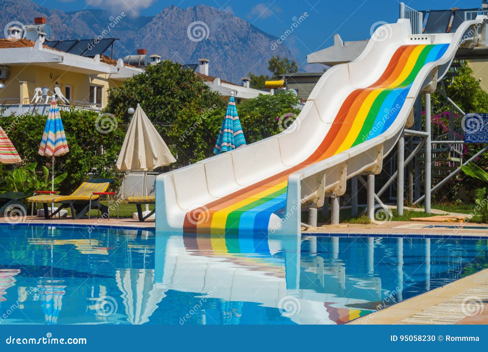 Colorful water slide stock photo. Image of color, aquapark - 95058230