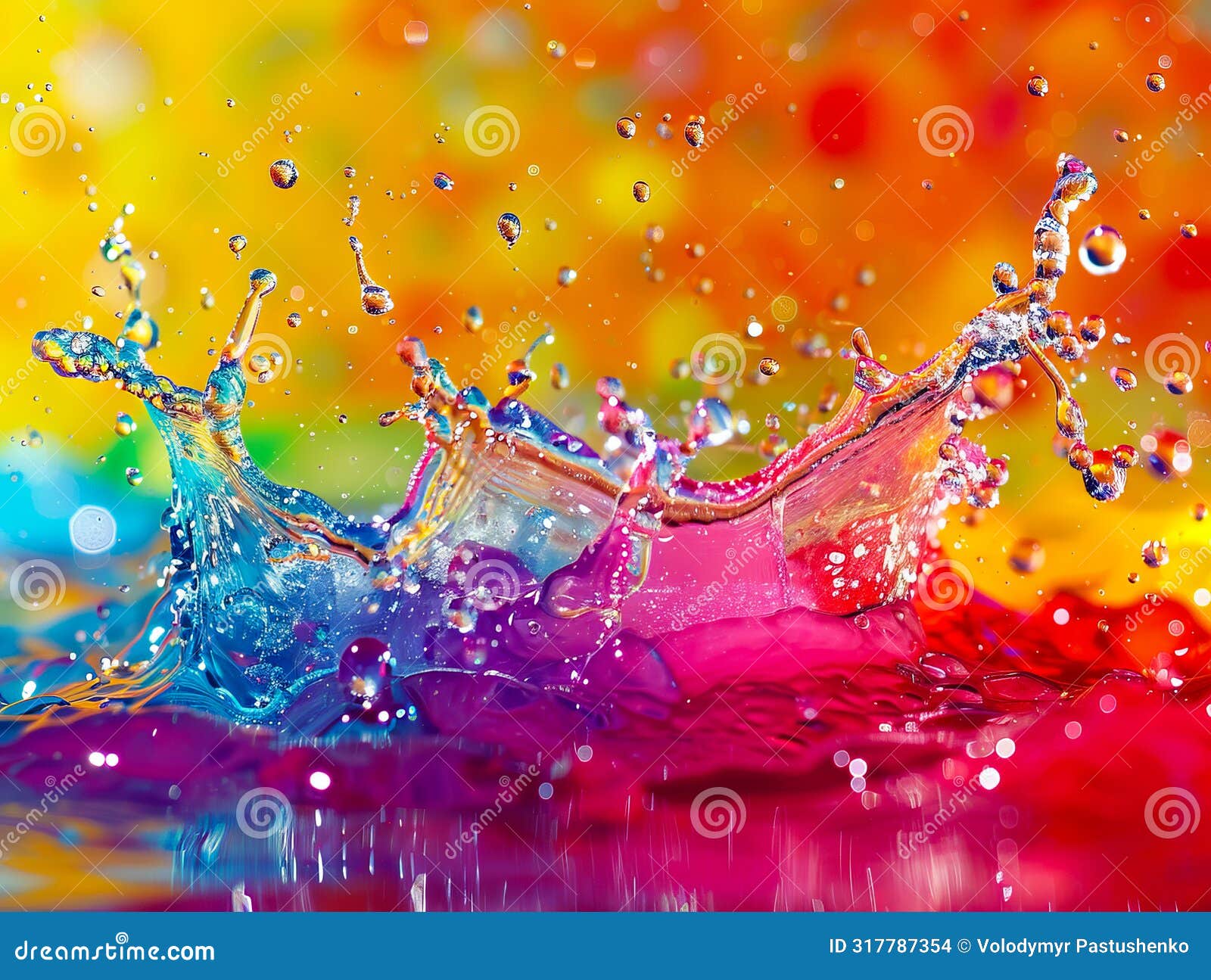 Colorful Water Splash on a Colorful Background Stock Photo - Image of ...