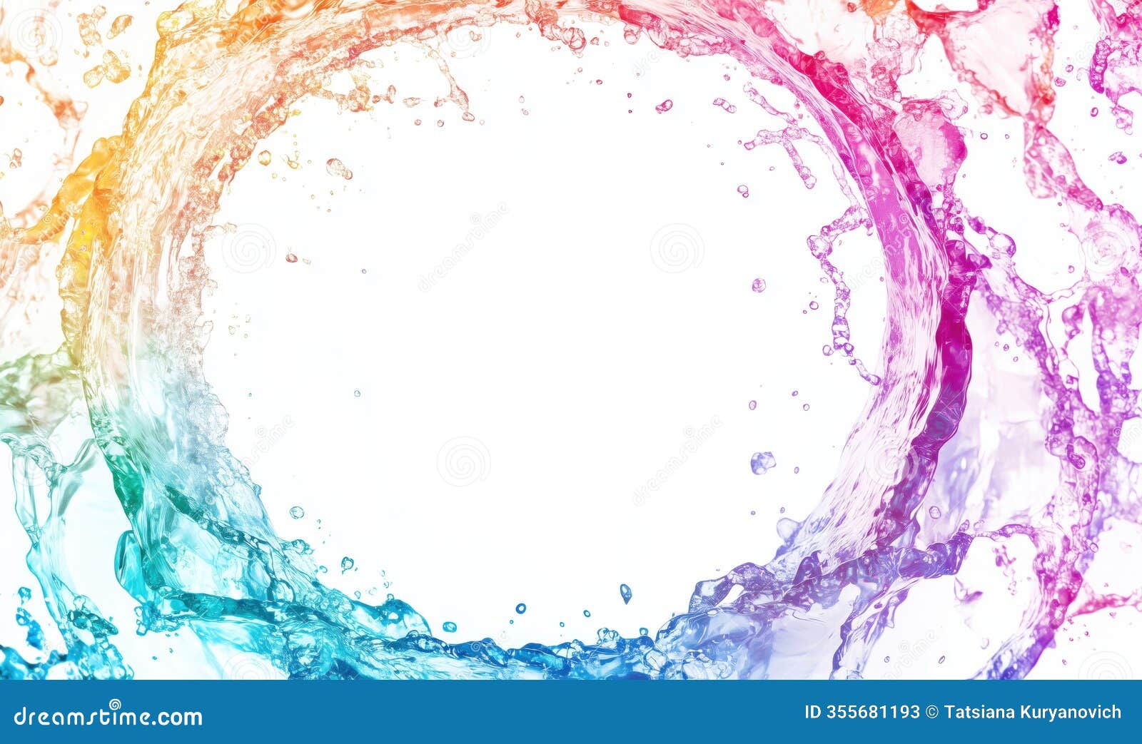 Colorful Water Splash Circular Frame with Vibrant Gradient Effects for ...