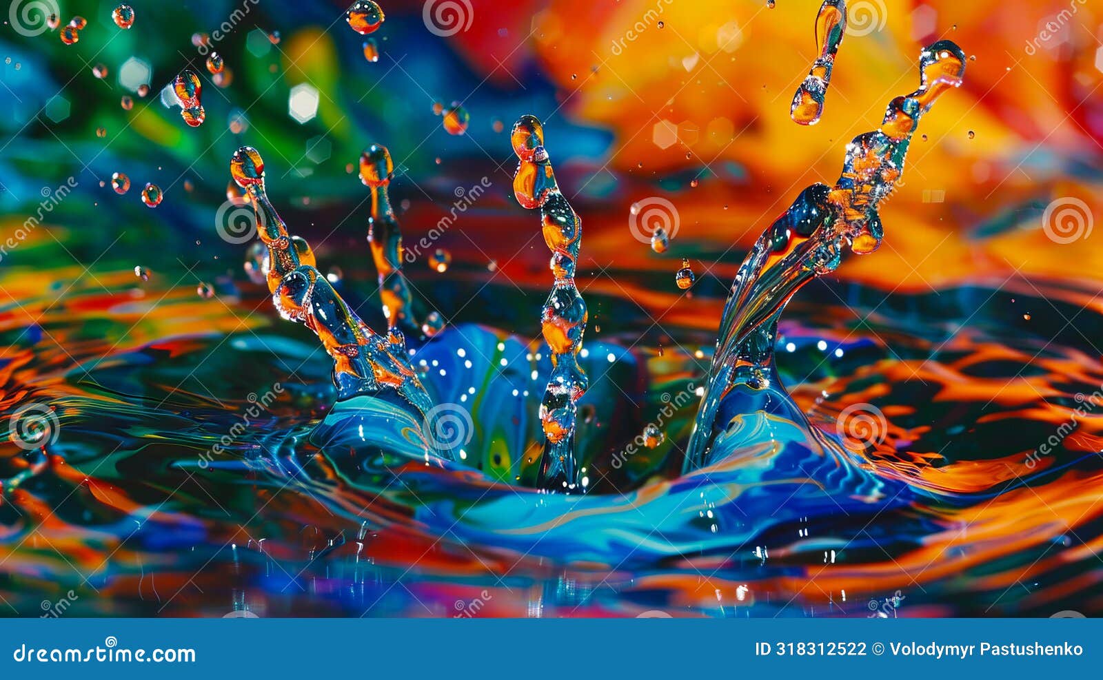 A Colorful Water Splash with a Splash of Color Stock Photo - Image of ...