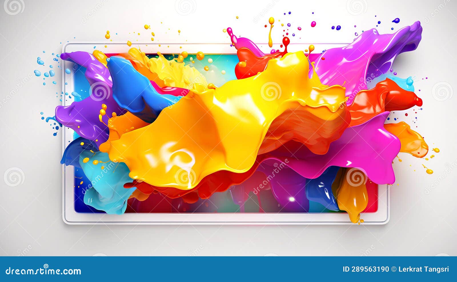 Colorful Water Splash from Frame Stock Illustration - Illustration of ...