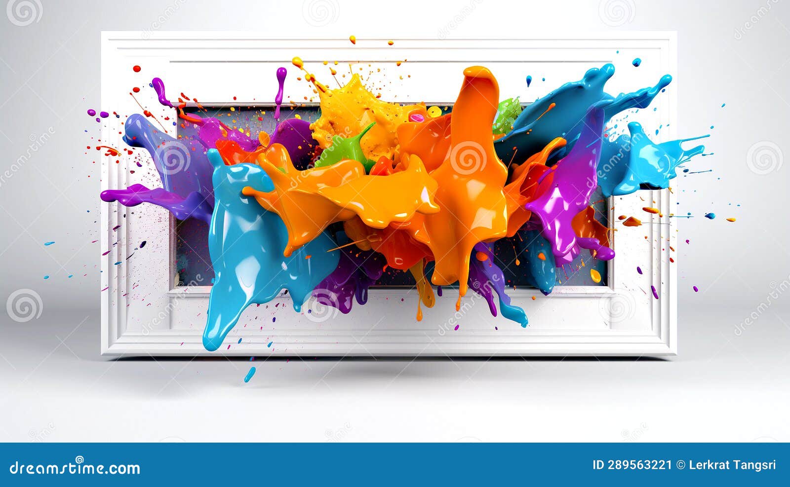 Colorful Water Splash from Frame Stock Illustration - Illustration of ...