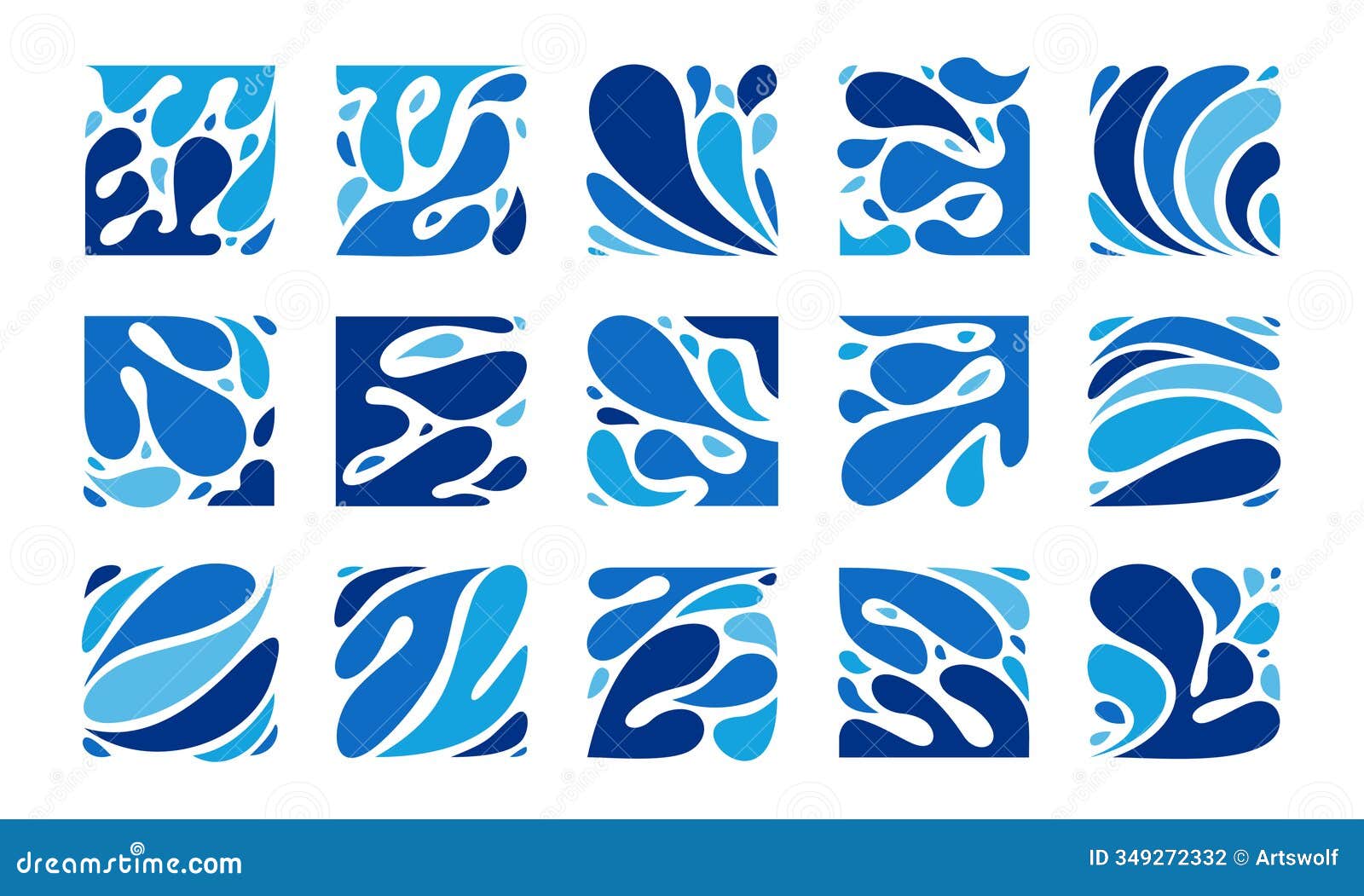 Splash Square Classic Blue Color Icon. Melted Corner Dripping. Liquid ...