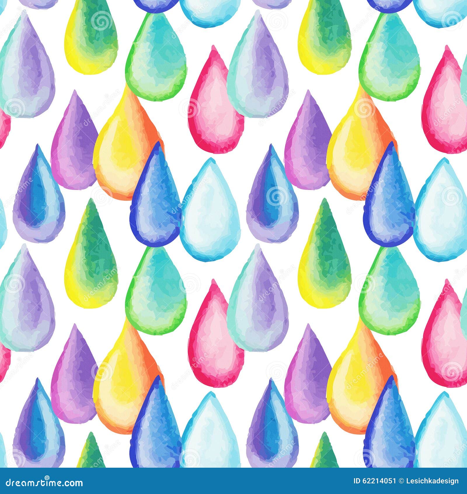 Colorful Watercolor Drops Seamless Pattern Stock Illustration ...