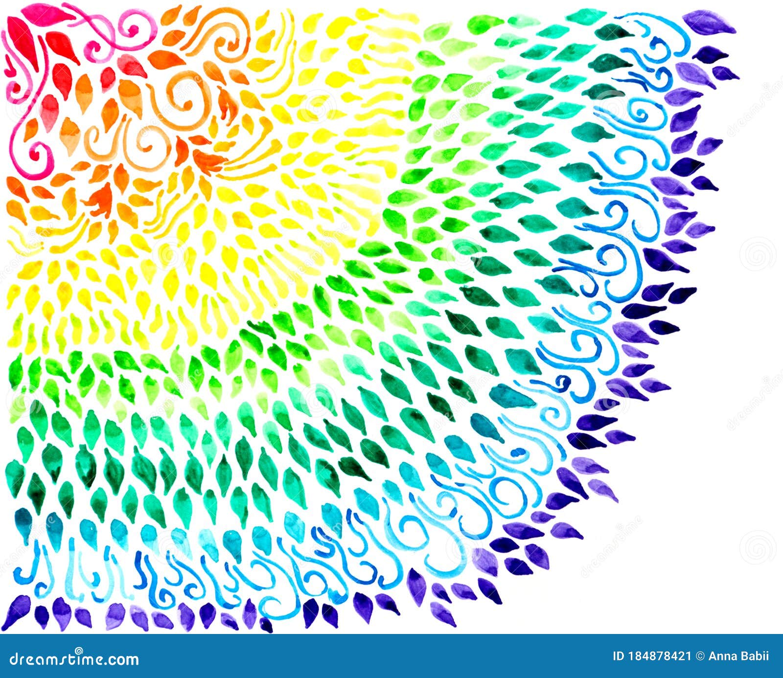 Colorful Watercolor Floral Gradient Pattern. Stock Image - Image of ...