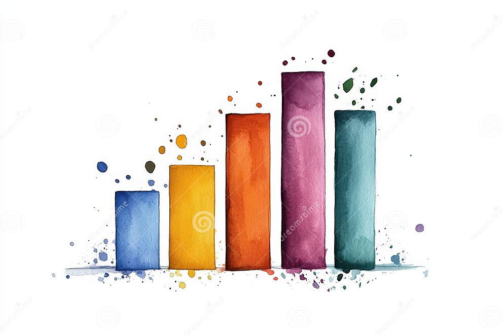 A Colorful Watercolor Illustration of a Bar Graph Perfect for ...