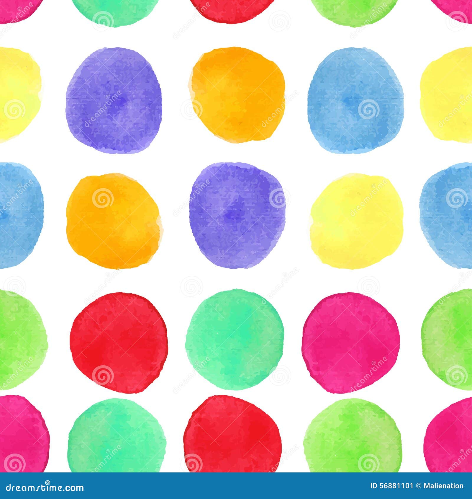 Colorful Watercolor Seamless Pattern with Circles. Background with ...