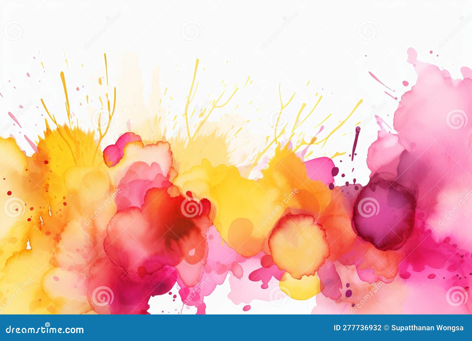 Colorful Watercolor Splashes from Generative Ai Stock Illustration ...
