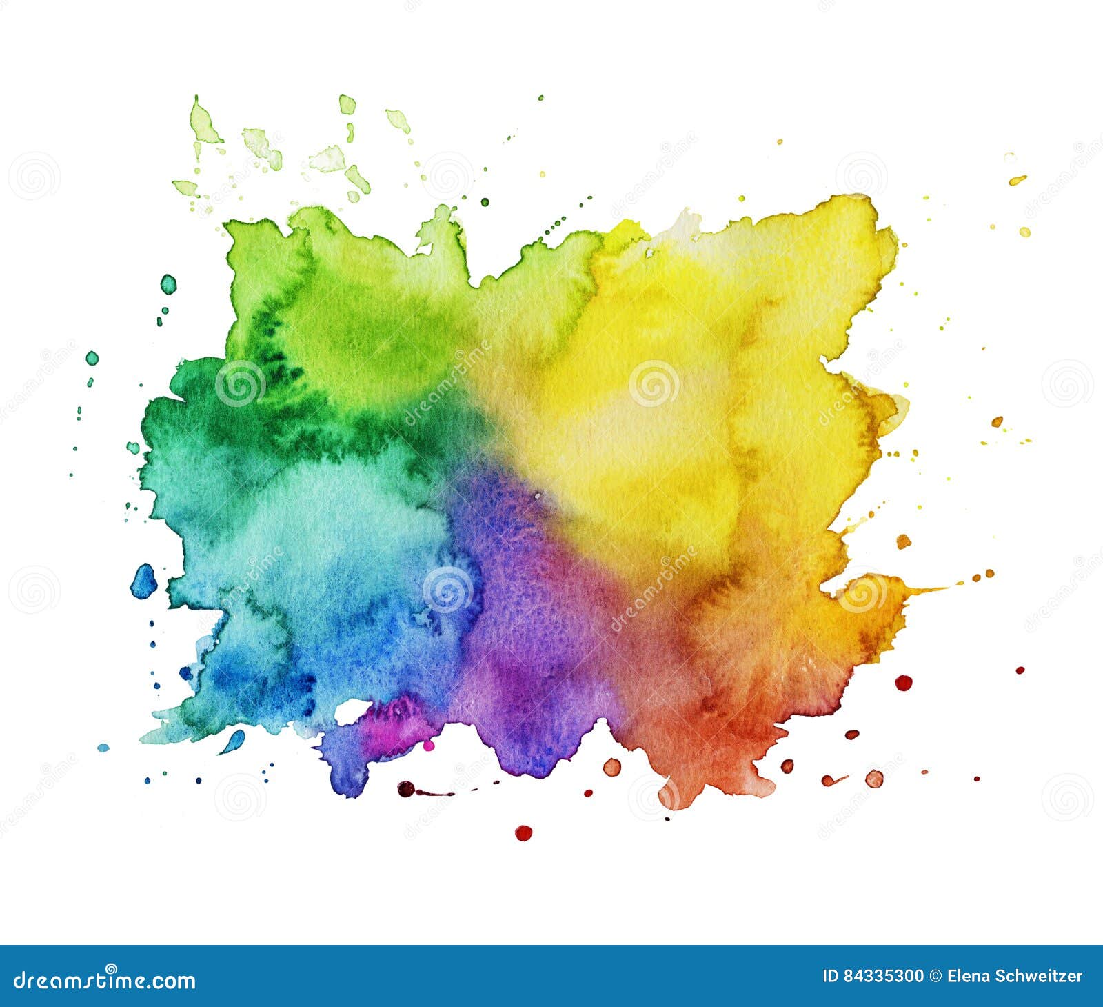 Watercolor Stain Isolated On White Background, Texture Stock ...