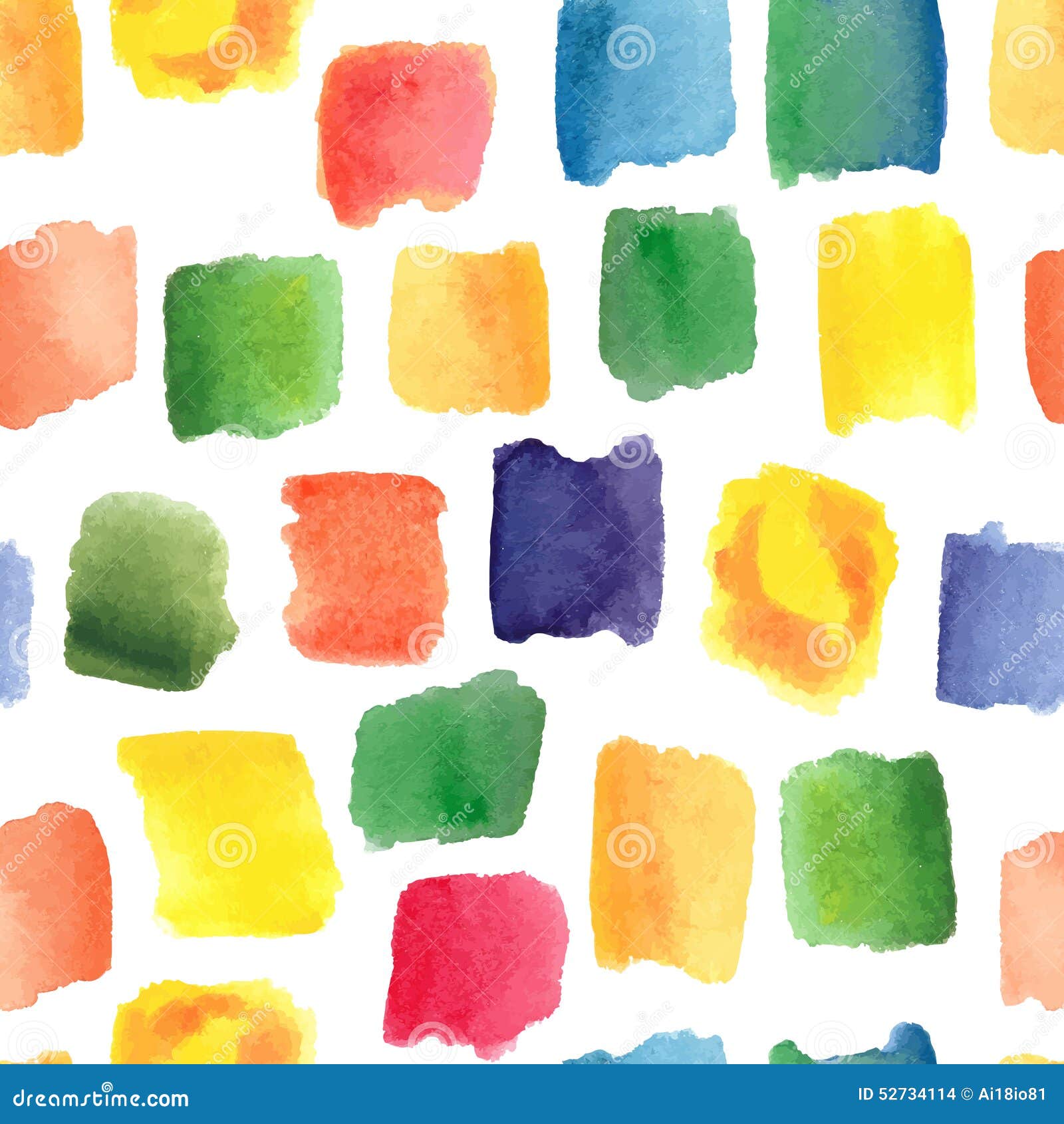 Colorful Watercolor Stains Seamless Pattern. Stock Vector ...