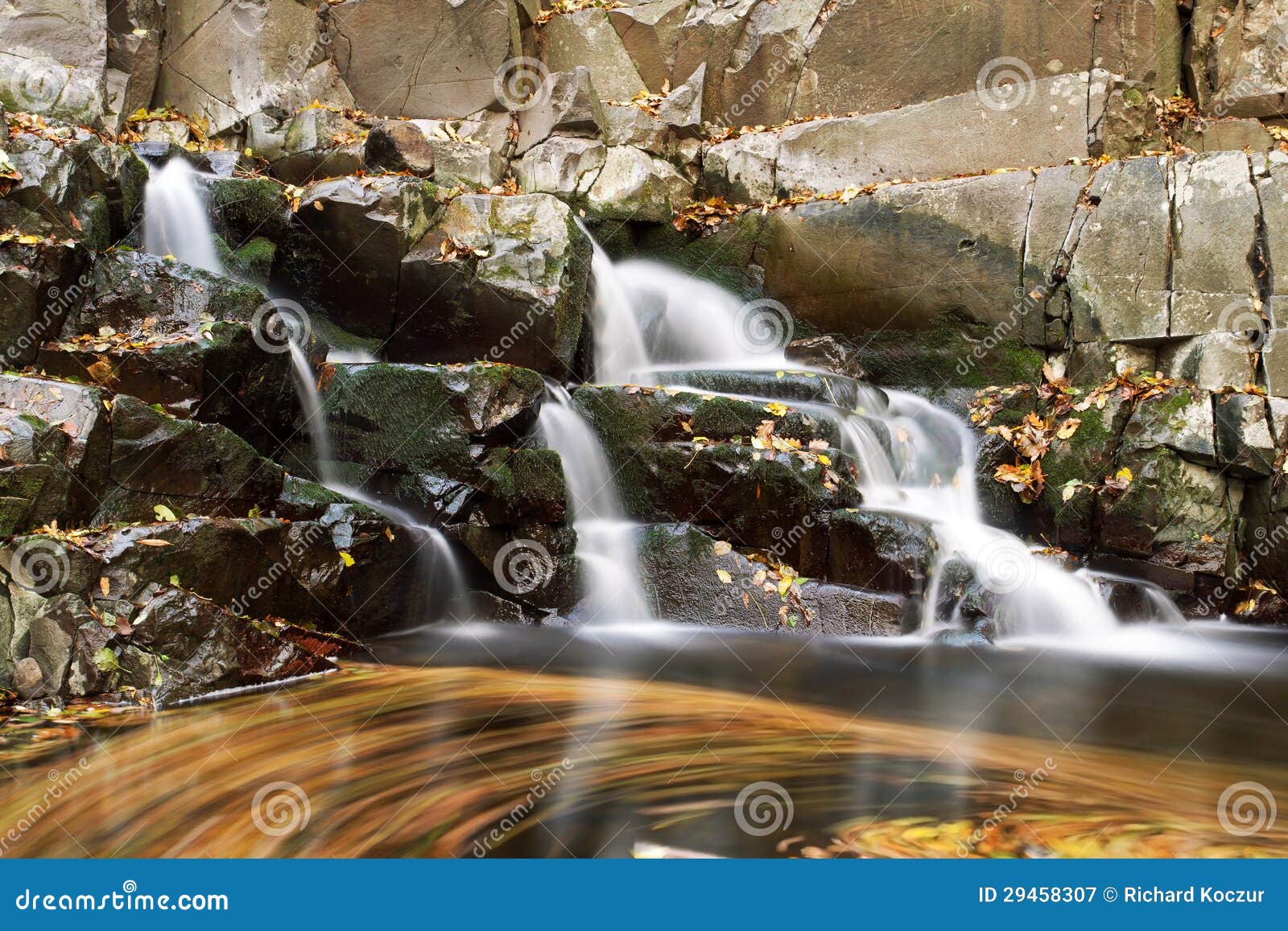 Colorful waterfall stock image. Image of leaves, environment - 29458307