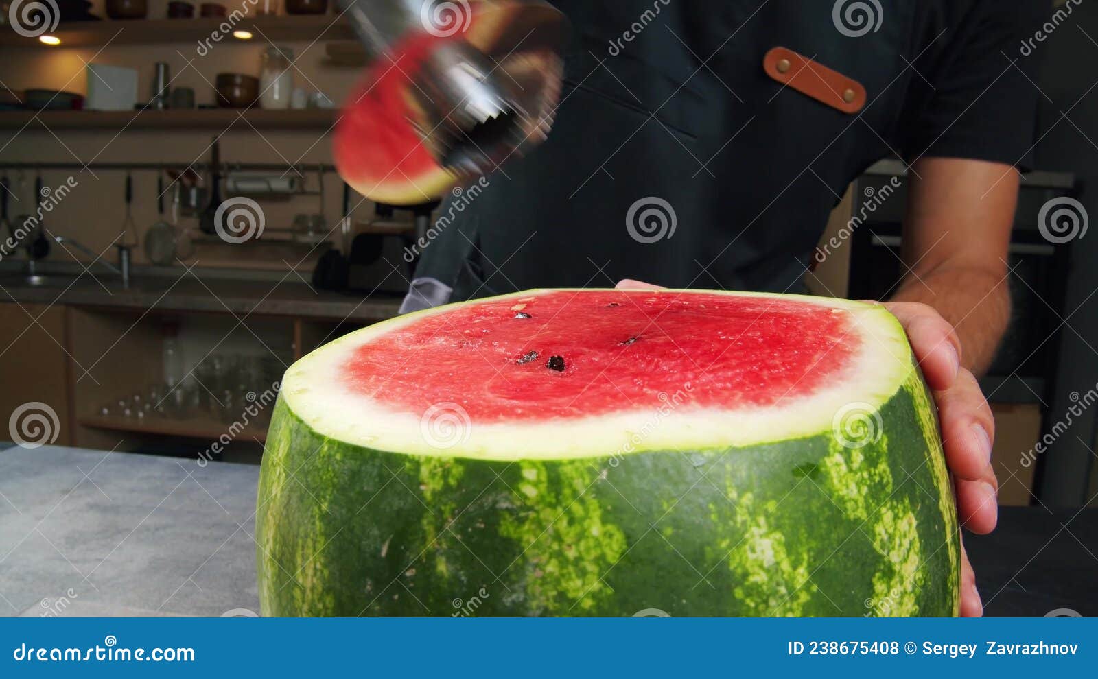 Colorful Watermelon is Cut into Spirals and Roundels with a Slice of ...