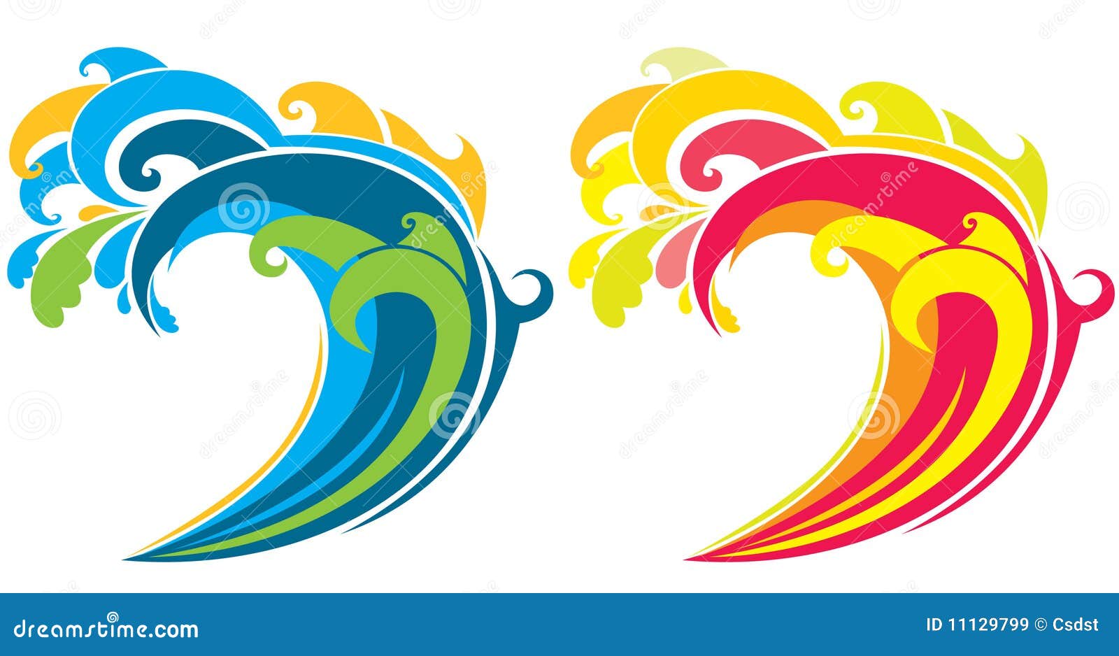 Colorful wave stock vector. Illustration of design, ornament - 11129799