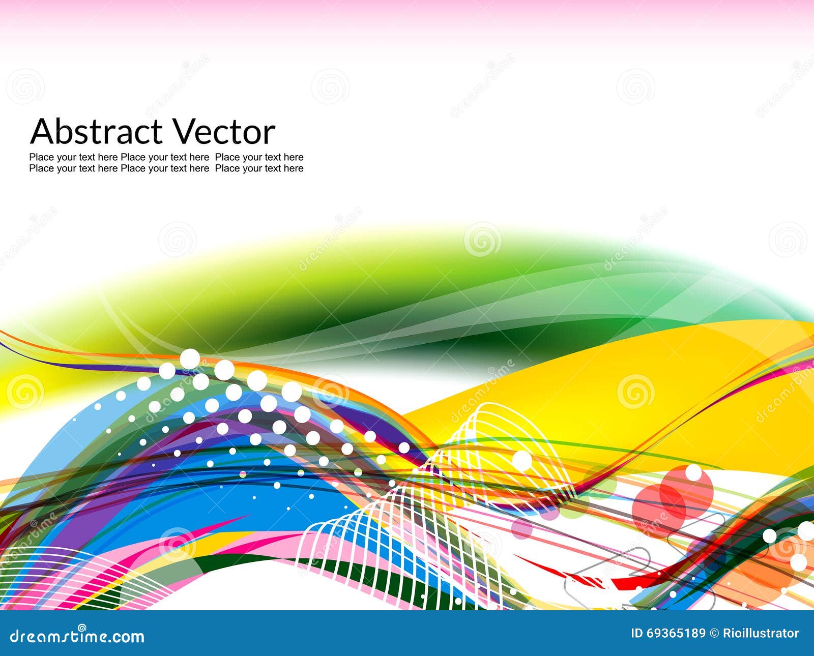 Colorful Wave Abstract Design Template Stock Vector - Illustration of ...