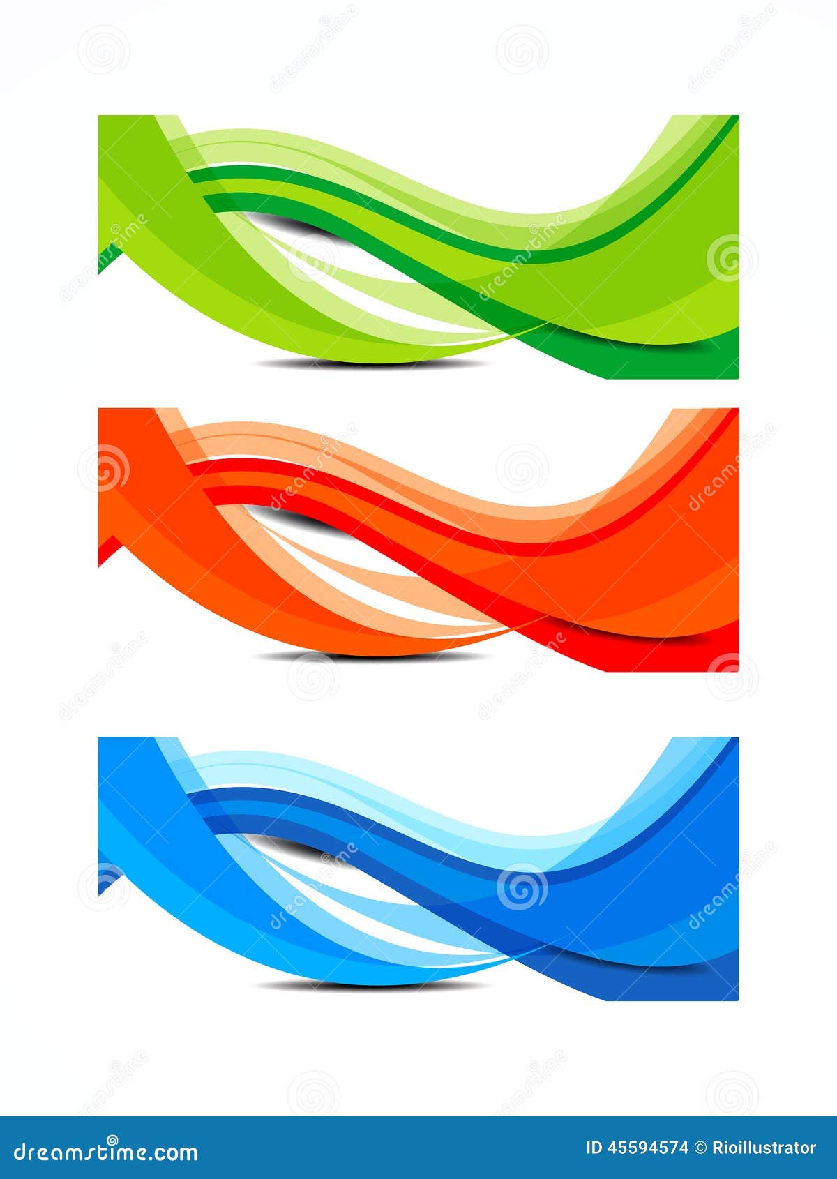 Colorful wave banner set stock vector. Illustration of modern - 45594574