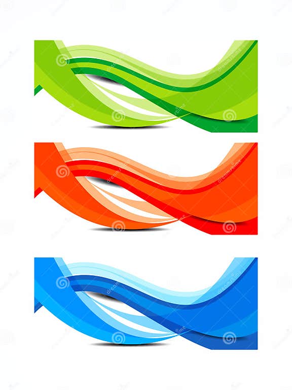 Colorful wave banner set stock vector. Illustration of modern - 45594574
