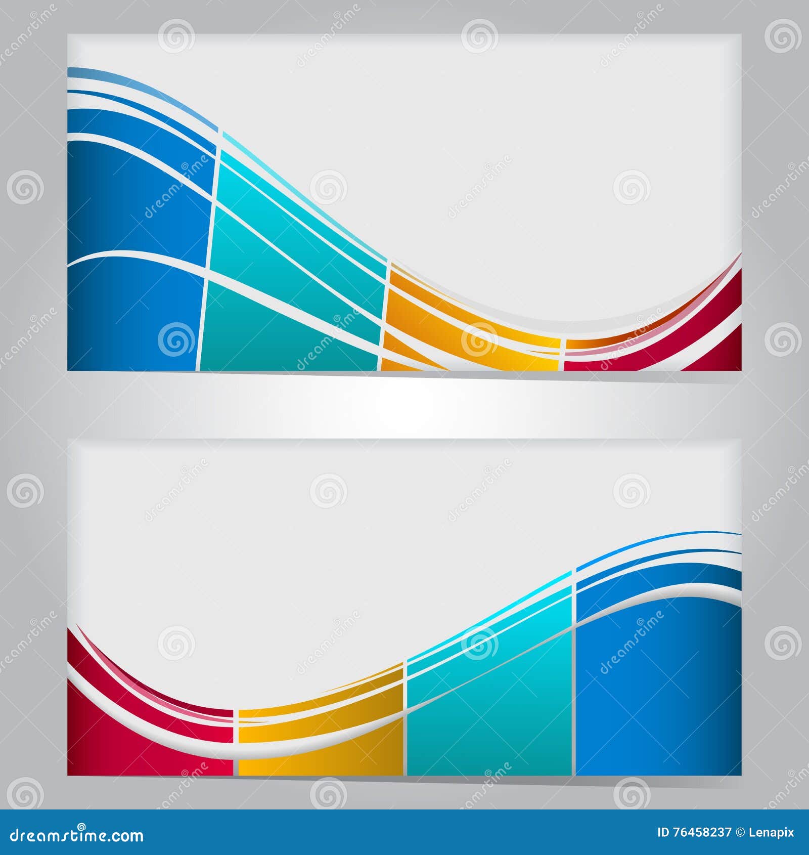 Colorful wave card stock vector. Illustration of clip - 76458237