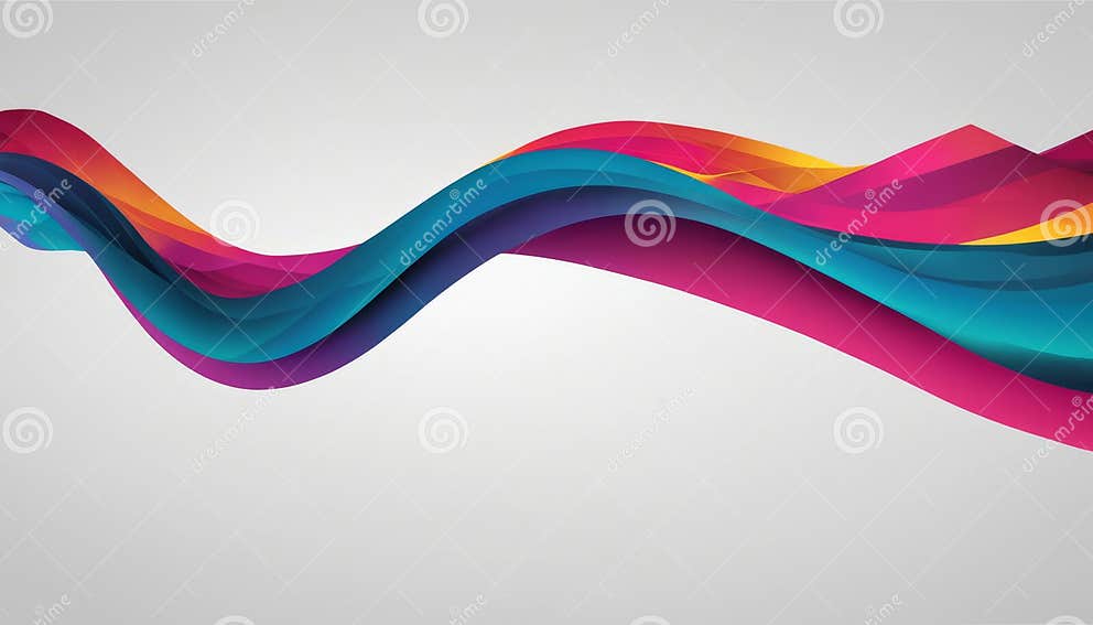 A Colorful Wave Design on a White Background Stock Illustration ...