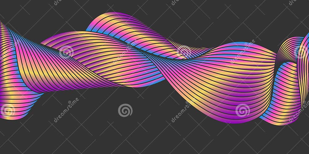 A Colorful Wave. Gradient Design of a Sinuous Line Stock Vector ...