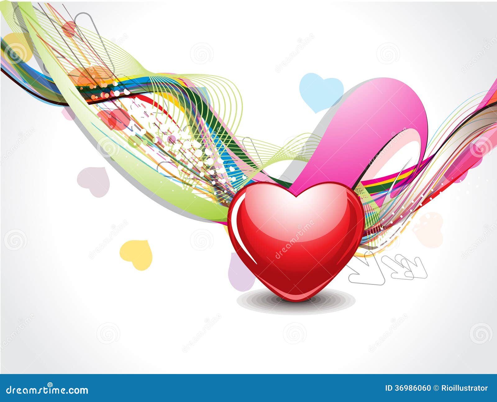 Colorful Wave Love Background Stock Illustration - Illustration of cool ...