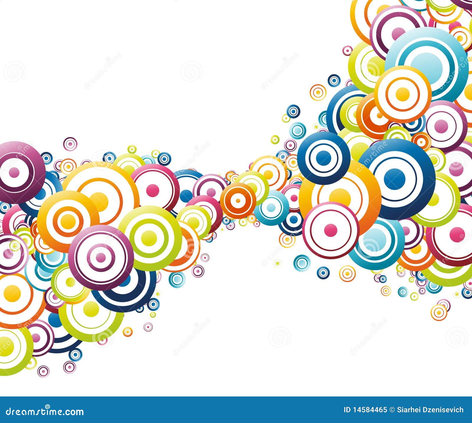 Colorful Wave Made of Colorful Circles Stock Vector - Illustration of ...