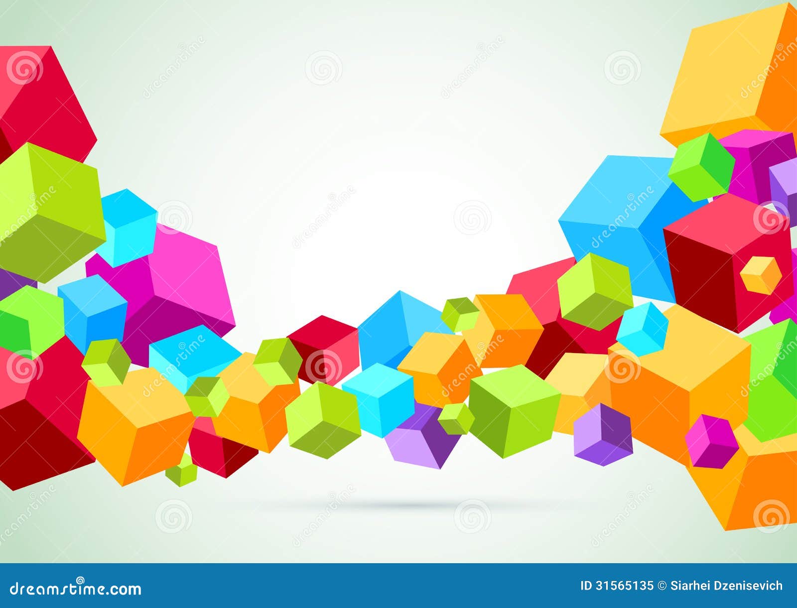 Colorful Wave Made of Cubes Stock Vector - Illustration of blue, bright ...