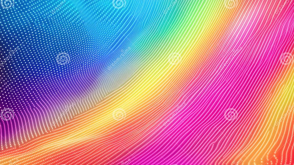 Colorful Wave Pattern with Gradient Hues and Dotted Lines Stock Photo ...