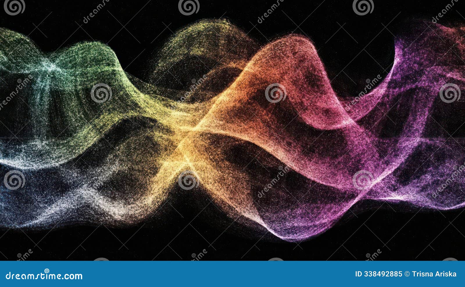 Colorful Wave Patterns Created with Light, Illustrating Movement and ...