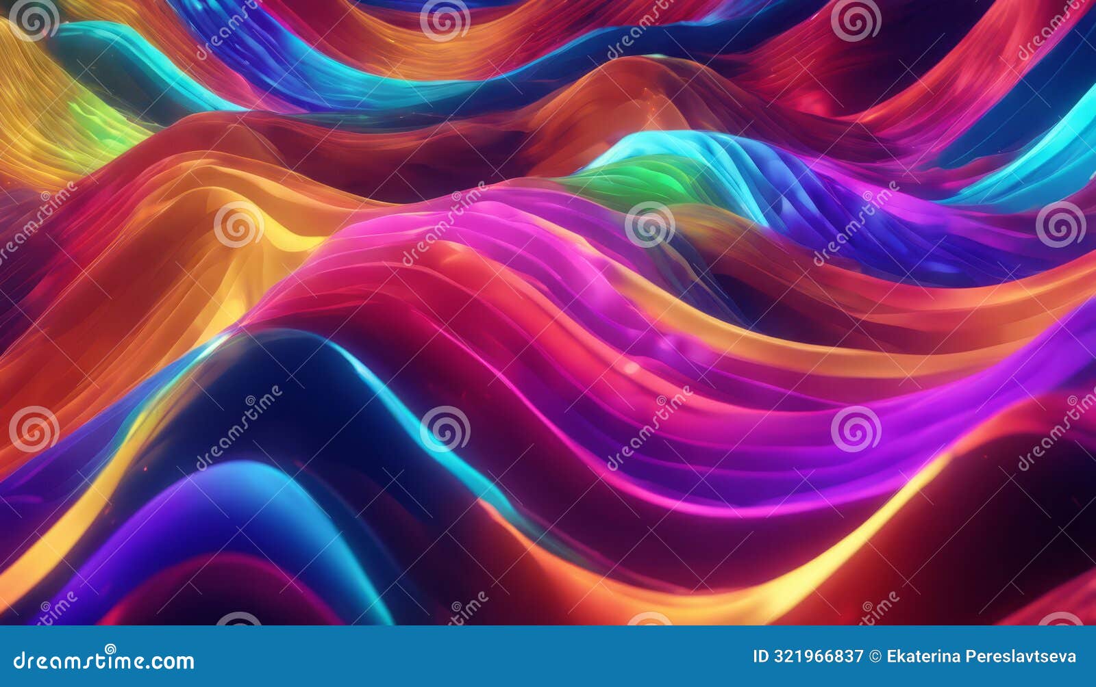A Colorful Wave with a Rainbow Pattern Stock Image - Image of neon ...