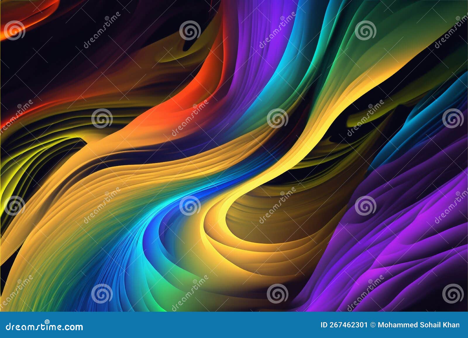 Colorful Wave RGB Lines Structure Abstract Background Generative AI ...