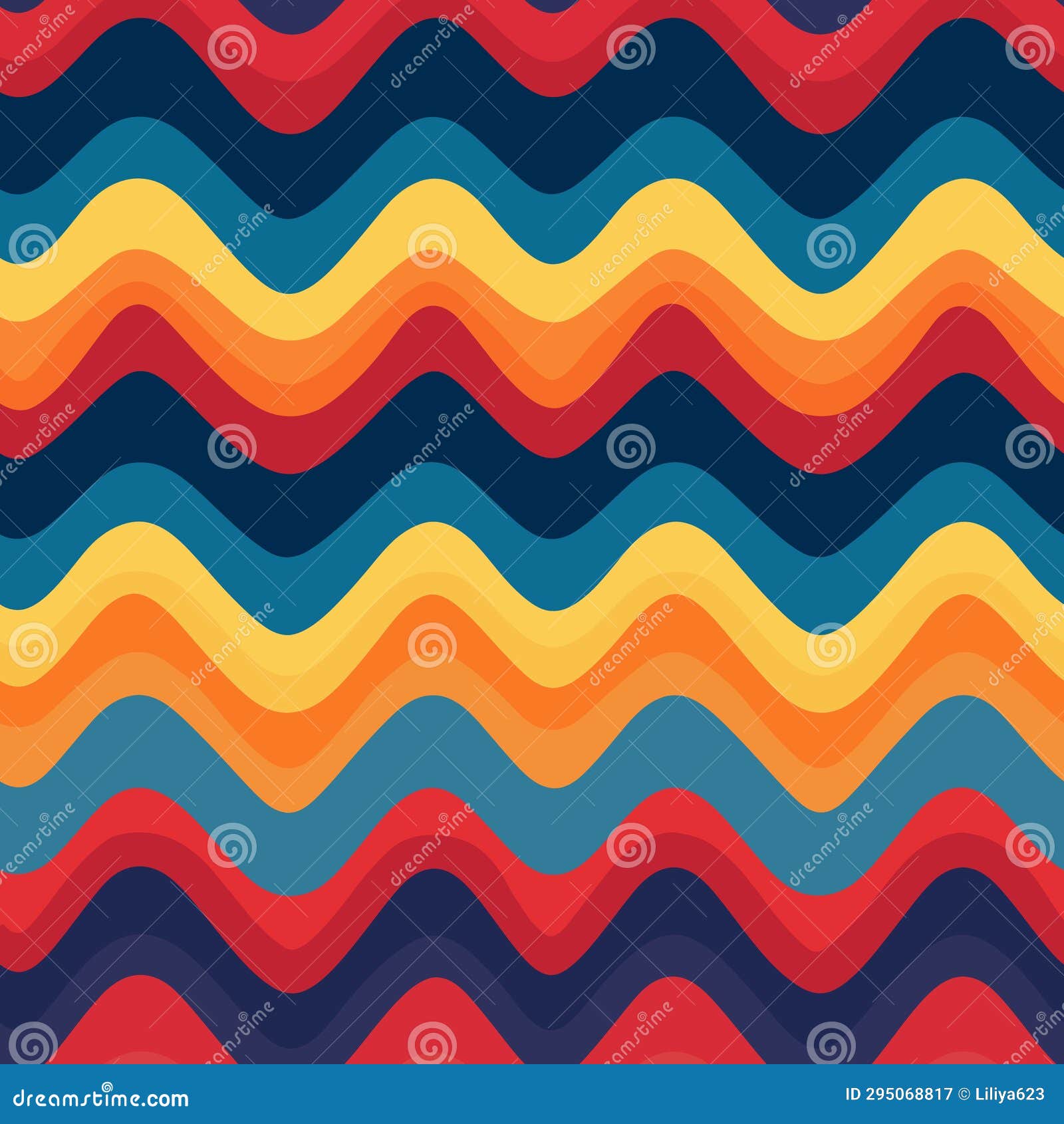 Colorful Wave Seamless Pattern Stock Illustration - Illustration of ...
